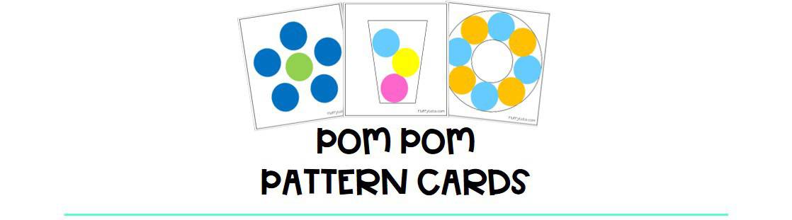 Free Pom pom Printable Pattern Cards - FluffyTots