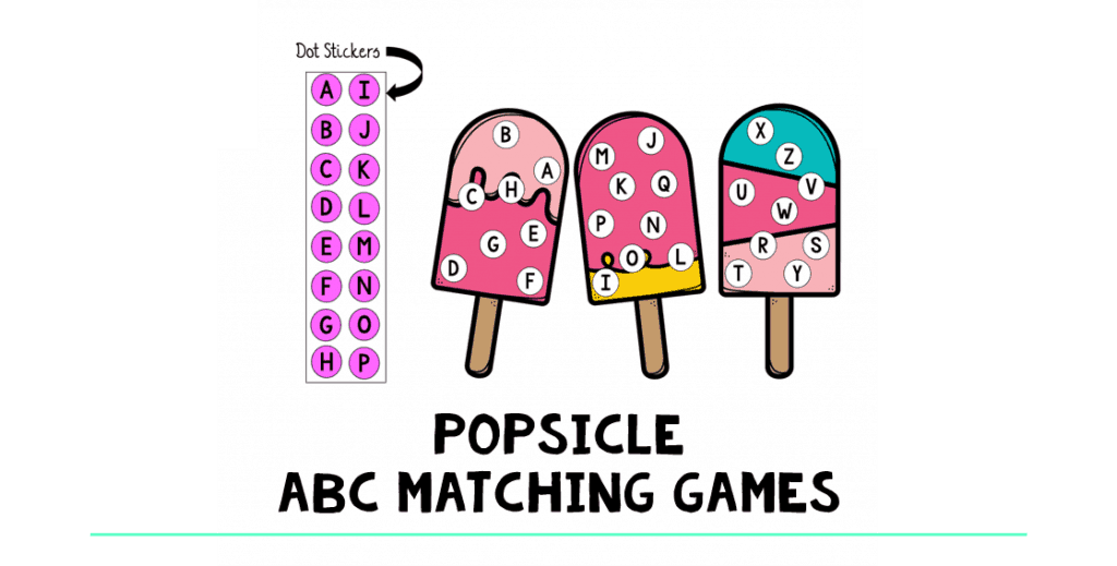 Popsicle ABC Matching with Dot Stickers : FREE Low Prep 26 Letters ...