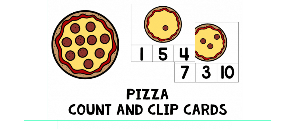 Pizza Count and Clip Cards : FREE 20 Yummy Counting Cards - FluffyTots
