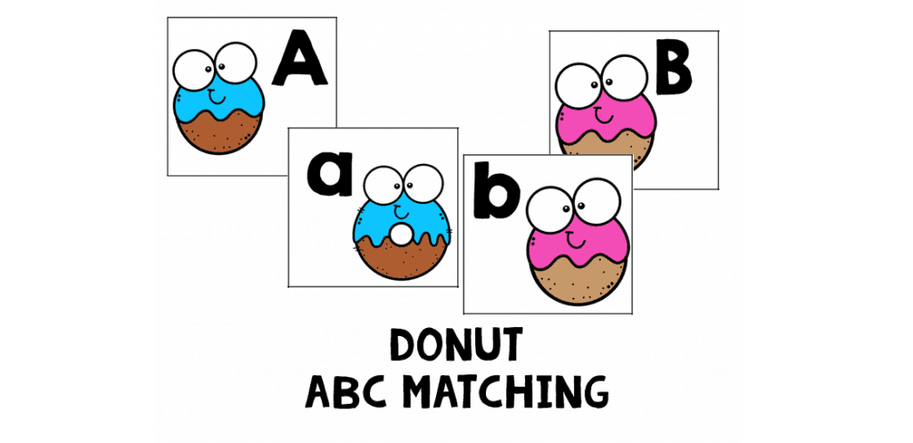 Donut ABC Matching Printables : FREE 26 Letters Matching - FluffyTots