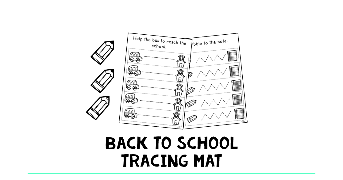 Back to School Tracing Mat : FREE 4 Tracing Lines - FluffyTots