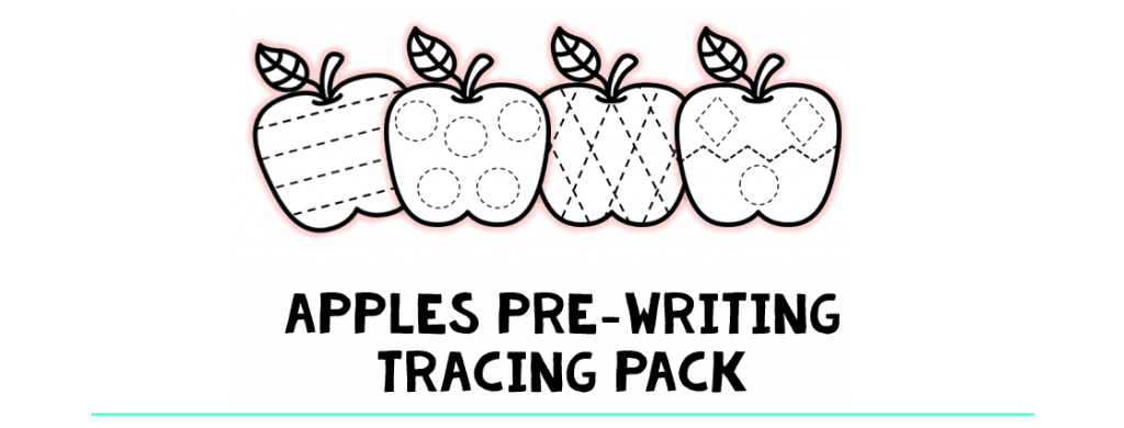 Apples Pre-Writing Tracing Printables : FREE 6 Fun Tracing Apples ...