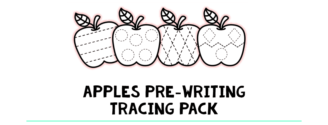 Apples Pre-Writing Tracing Printables : FREE 6 Fun Tracing Apples ...