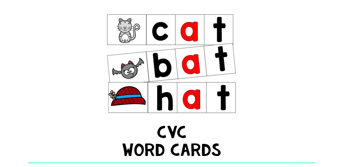 CVC Word Cards : FREE 6 CVC Word Cards - FluffyTots