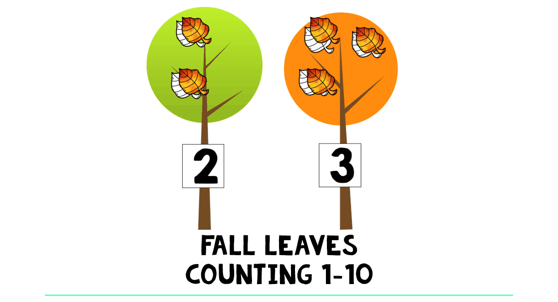 Counting Leaves on Trees Printable : FREE Counting 1-10 - FluffyTots