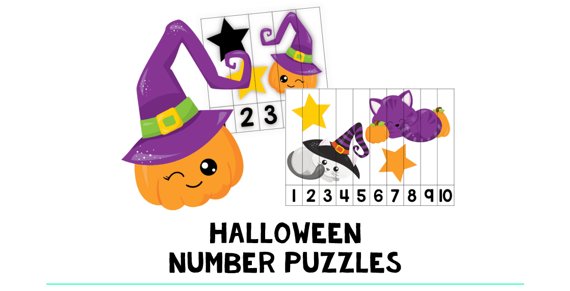 Halloween Number Puzzles : FREE 2 Sets of Number Puzzles - FluffyTots