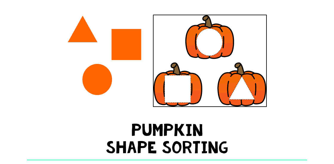 Pumpkin Shape Sorting : FREE 3 Shapes to be Sorted - FluffyTots