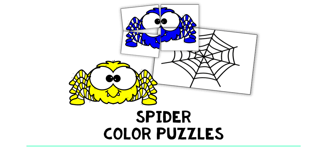 Spider Color Puzzles : FREE 8 Color Puzzles - FluffyTots