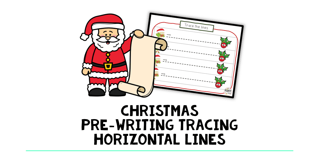 Christmas Pre-Writing Tracing Horizontal Line : Easy 5 Pages Tracing ...