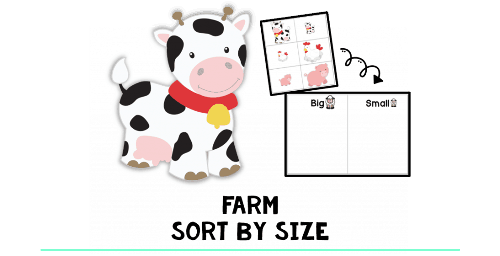 Farm Sort by Size Printables : FREE 3 Farm Animals Sorting - FluffyTots