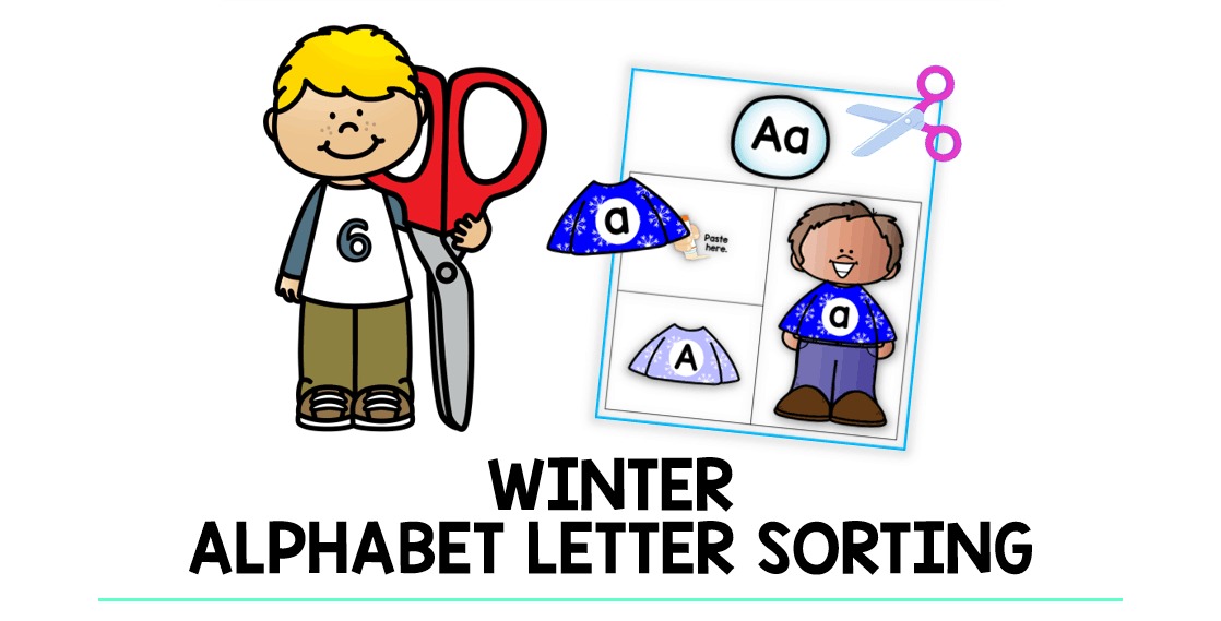 Winter Letter Sorting : Easy 26 Letter Recognition Activity - FluffyTots