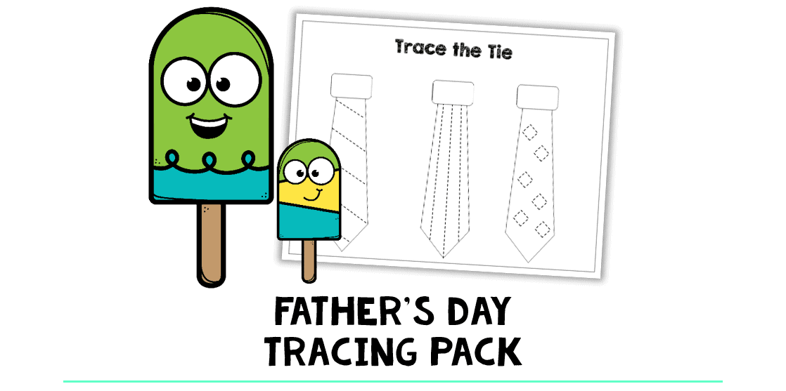 Free Father's Day Tracing Pages for Preschool and Toddler Kids - FluffyTots