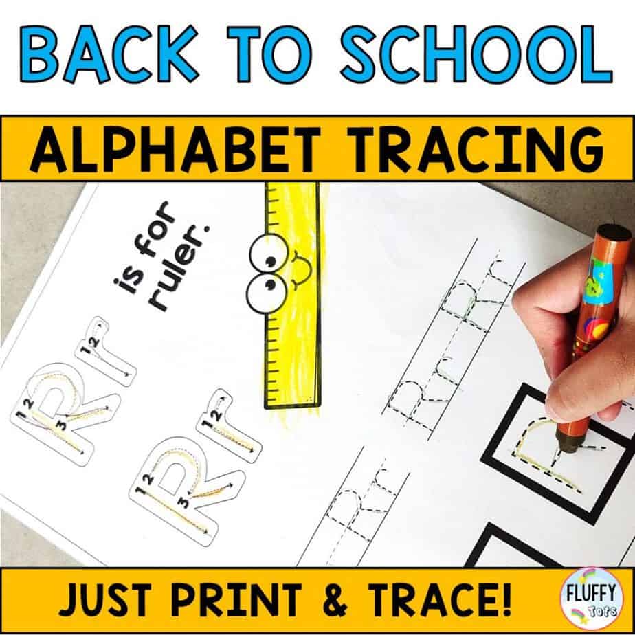 Back to School Tracing Mat : FREE 4 Tracing Lines - FluffyTots