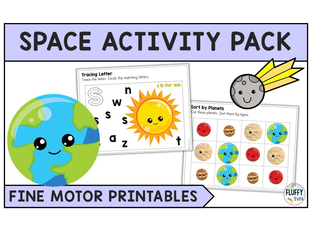 70+ Pages Exciting Preschool Space Theme Printables - FluffyTots