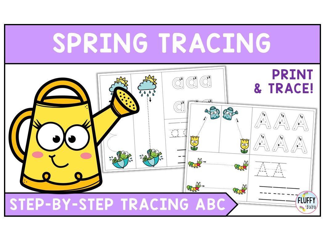 50+ Pages Fun Spring Letter Tracing Worksheets - FluffyTots