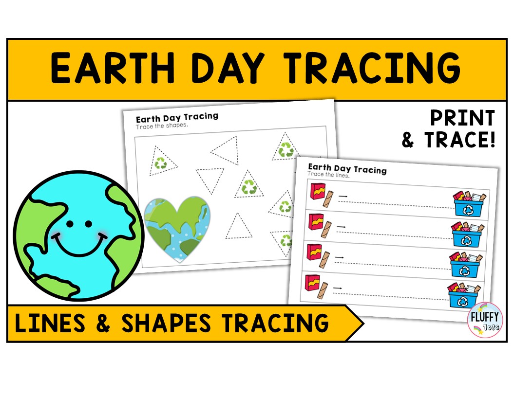3 Exciting Earth Day Tracing Worksheets for Preschool and Kindergarten ...